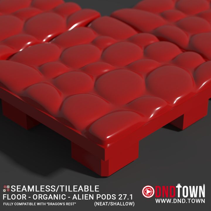 3D Printable 3D Modular Dungeon Tile: Floor - Organic - Alien Pods 27.1 (NEAT/SHALLOW) - DnD ...